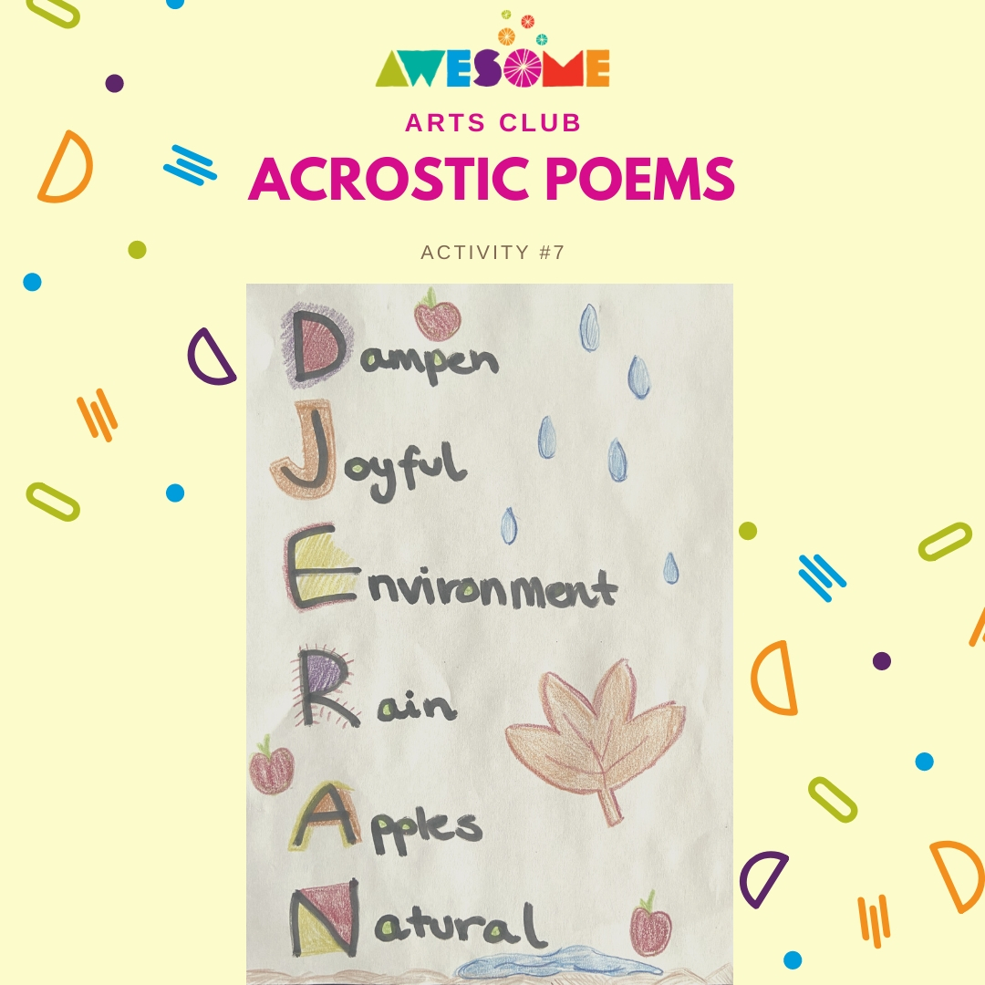 Activity 7 Acrostic Poems Awesome Arts